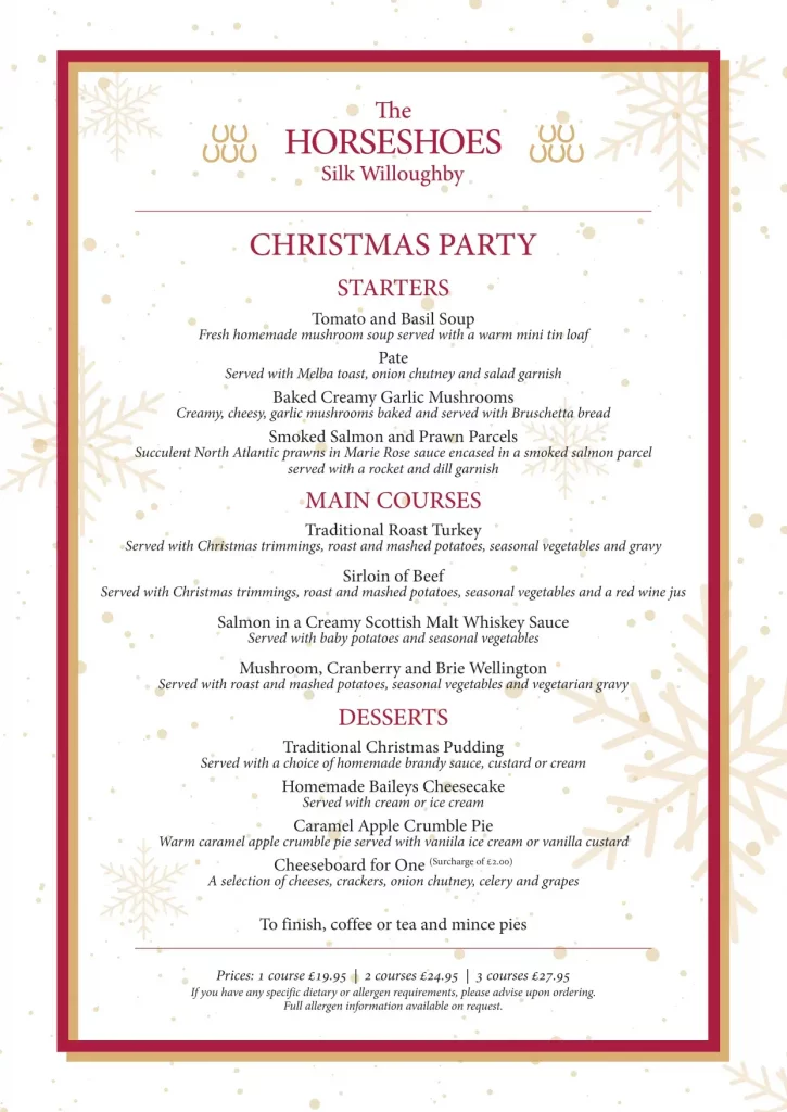 Dining – The Horseshoes, Silk Willoughby – Pubs Near Sleaford